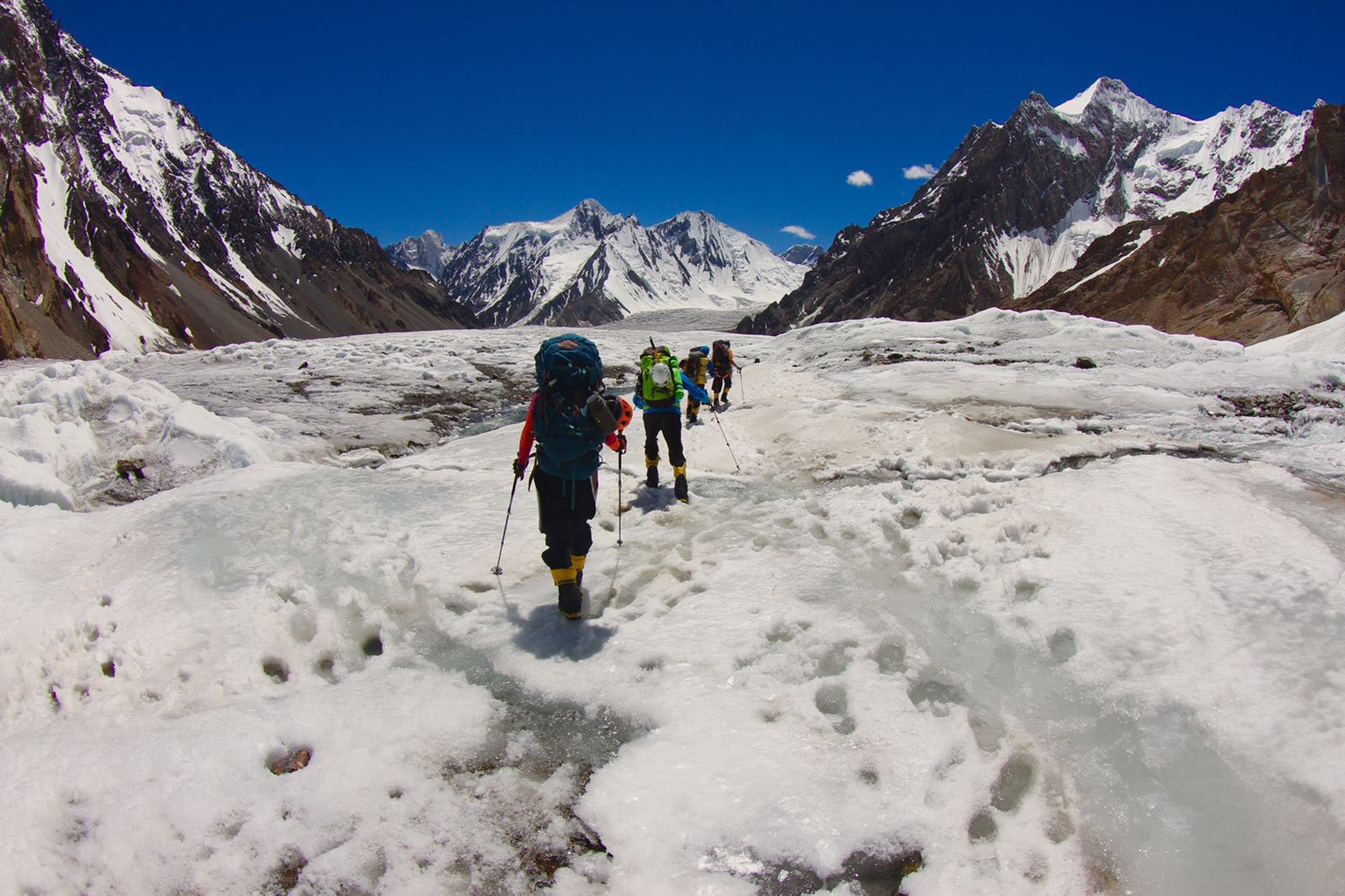 2016 K2 Climbers trekking out of the Karakoram